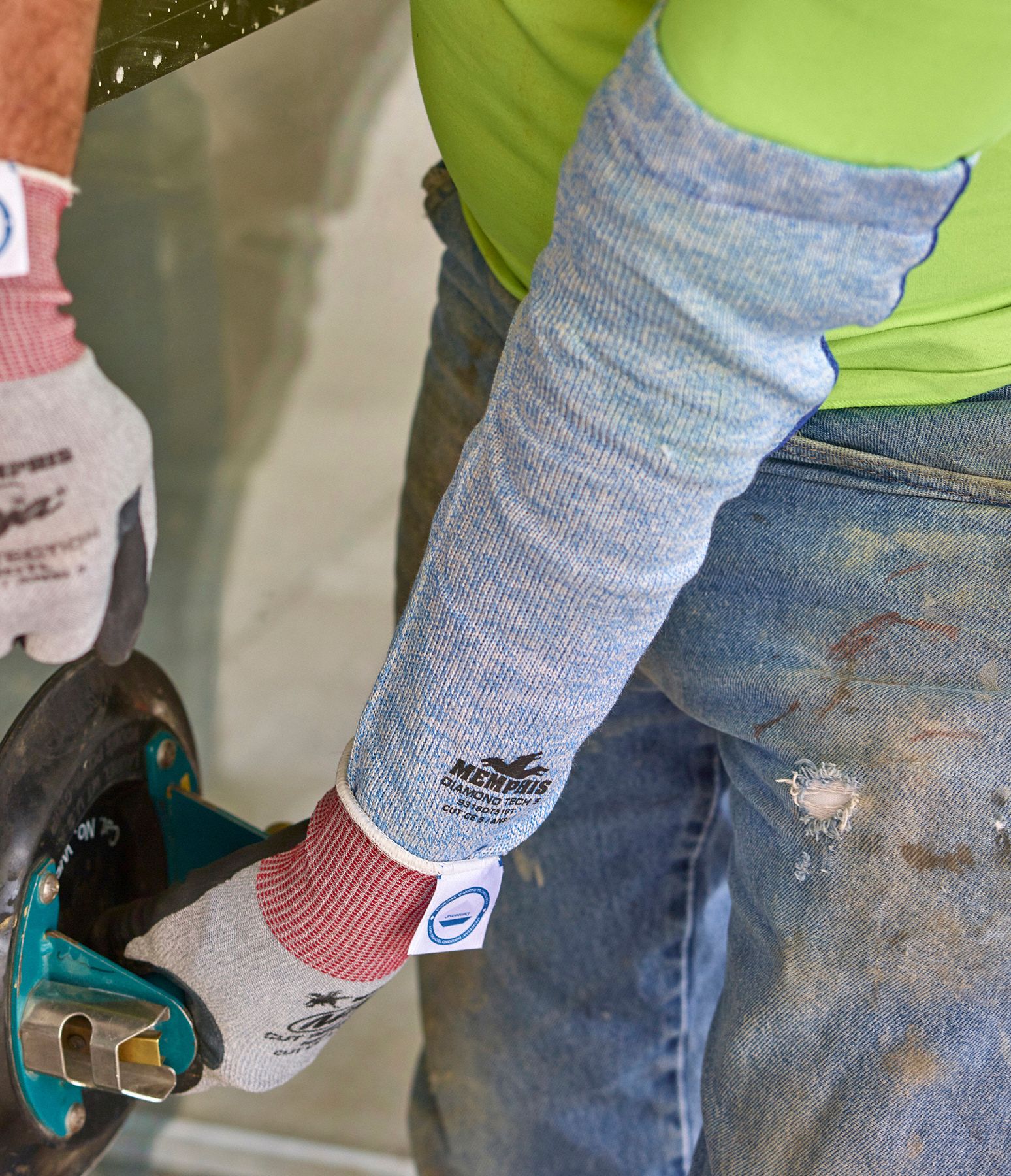 MCR SAFETY Cut-Resistant Sleeve: ANSI/ISEA Cut Level A5, Blue, Sleeve with Thumbhole, Knit Cuff ...