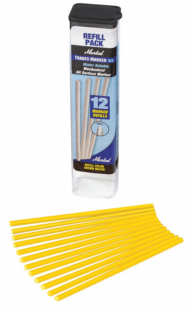 MARKAL, Grease Pencil Refill, 3 mm Tip Wd, Industrial Marker - 49DG90 ...