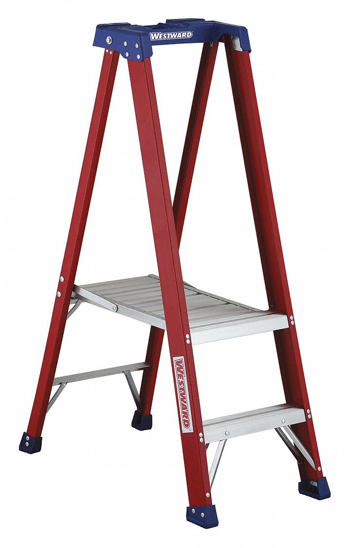 WESTWARD, Fiberglass, 300 lb Load Capacity, Platform Ladder - 49DJ48|WW ...