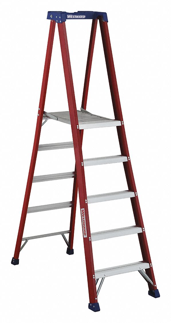 WESTWARD, Fiberglass, 300 lb Load Capacity, Platform Ladder - 49DJ51|WW ...