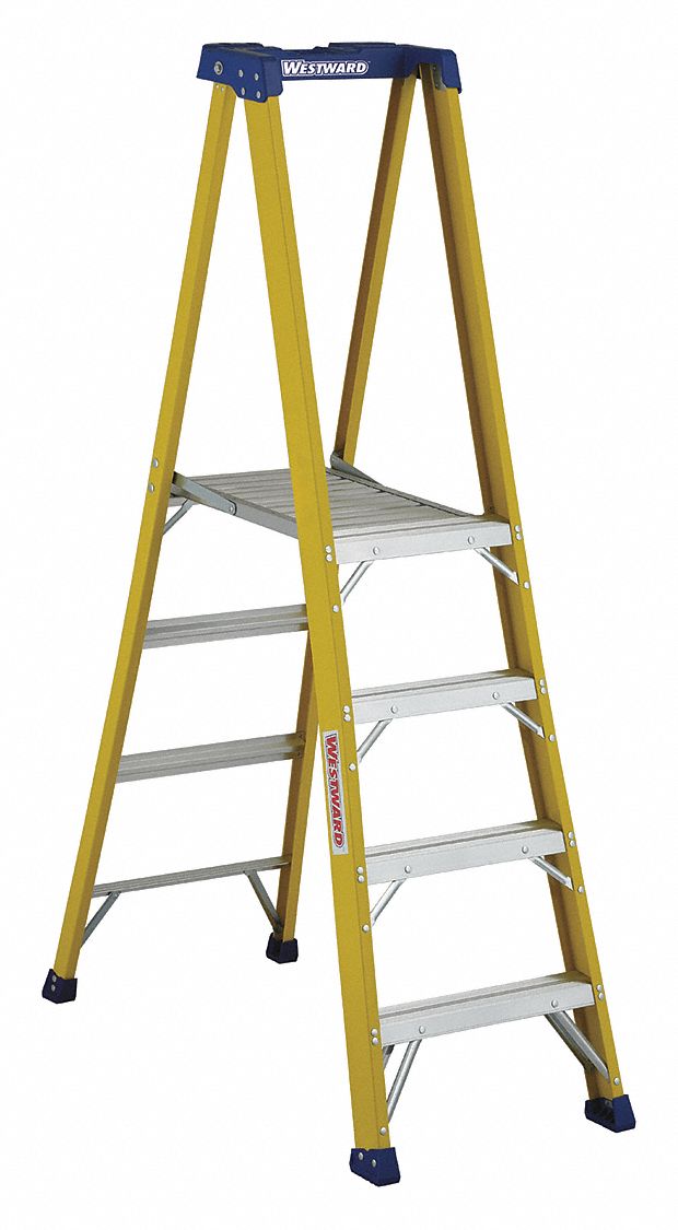 WESTWARD, Fiberglass, 375 lb Load Capacity, Platform Ladder - 49DJ58|WW ...