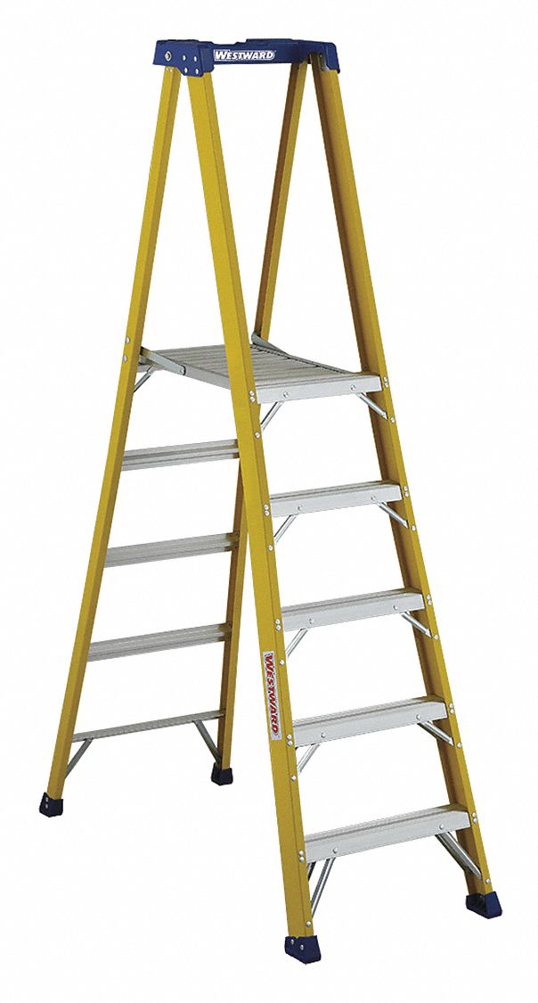 WESTWARD, Fiberglass, 375 lb Load Capacity, Platform Ladder - 49DJ59|WW ...