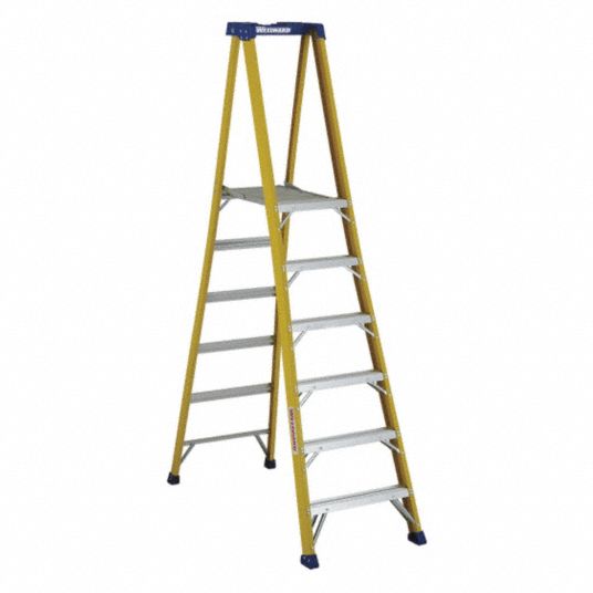 WESTWARD, Fiberglass, 375 lb Load Capacity, Platform Ladder - 49DJ60|WW ...