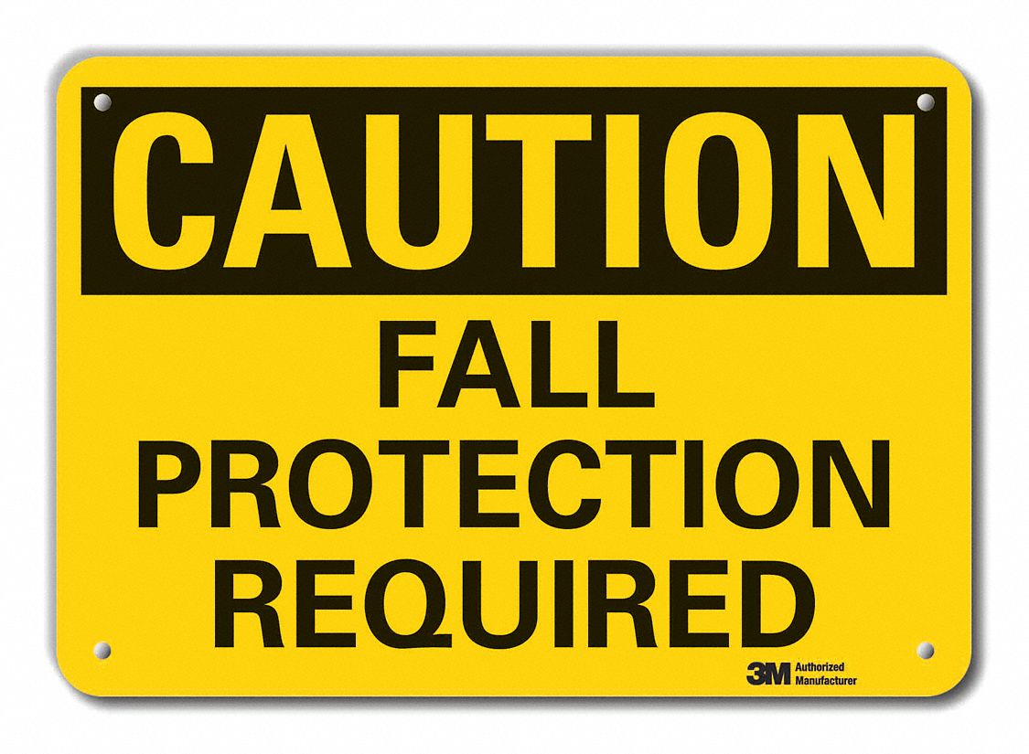 Aluminum, Mounting Holes Sign Mounting, Reflective Fall Caution Sign ...