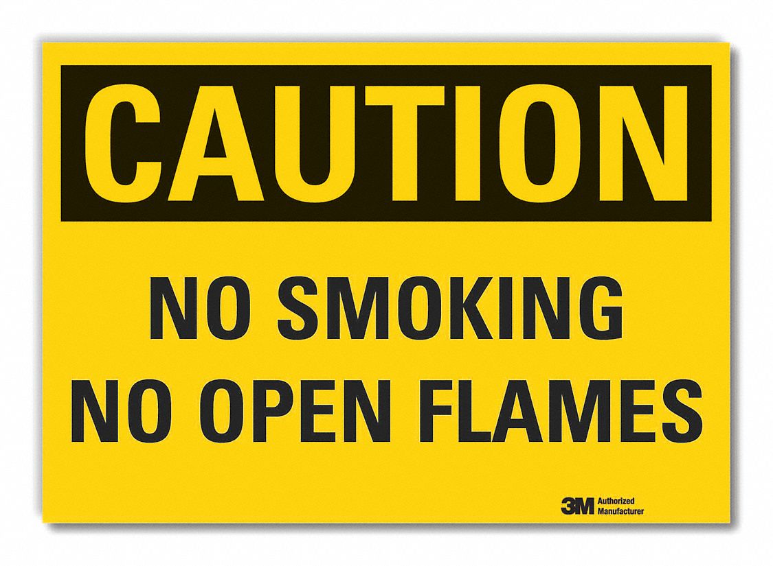 Reflective Sheeting, Adhesive Sign Mounting, No Smoking Caution ...