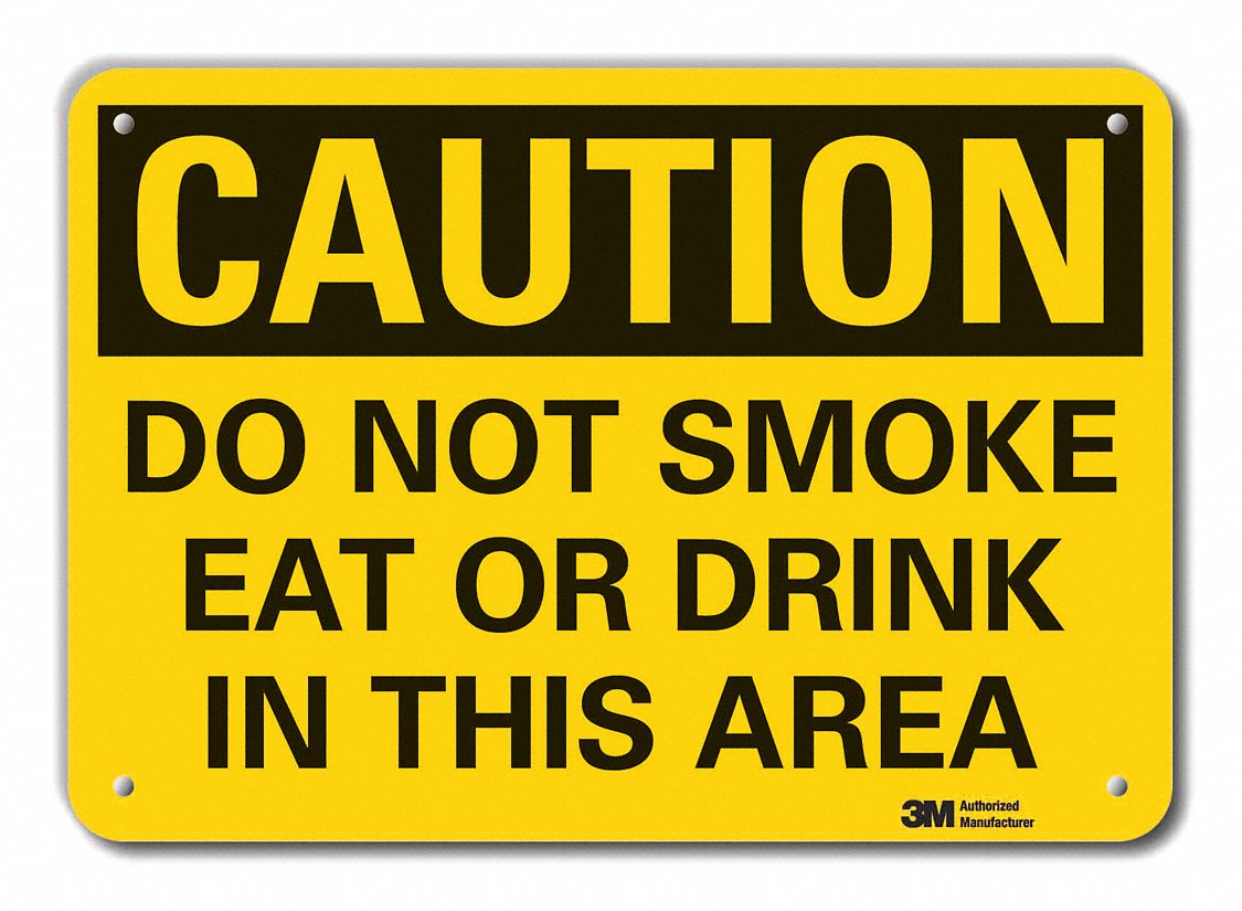 Aluminum, Mounting Holes Sign Mounting, Reflective No Smoking Caution ...
