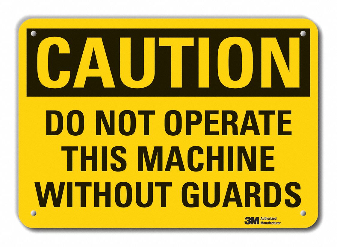 Plastic, Mounting Holes Sign Mounting, Caution Sign - 460H56|LCU3-0409 ...