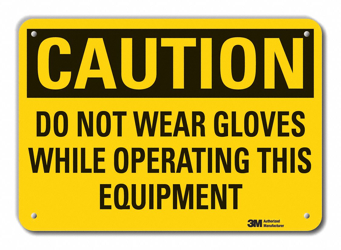 Aluminum, Mounting Holes Sign Mounting, Reflective Hand Caution Sign ...