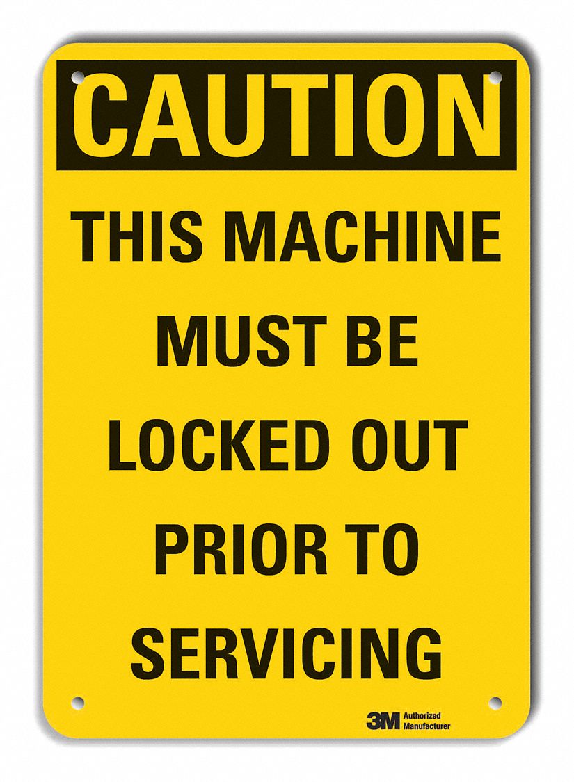 Plastic, Mounting Holes Sign Mounting, Caution Sign - 459W50|LCU3-0418 ...