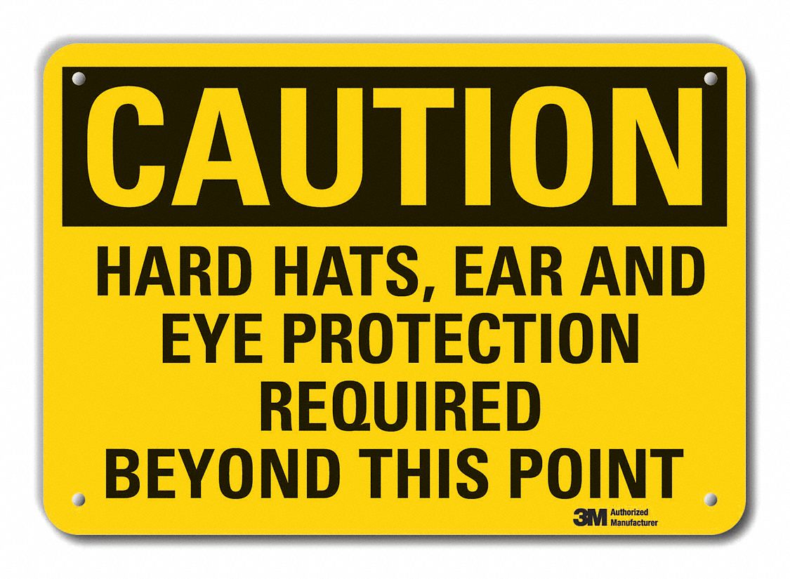 Plastic, Mounting Holes Sign Mounting, Caution Sign - 460C09|LCU3-0454 ...