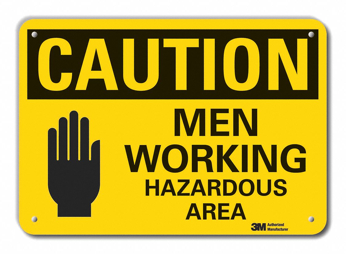 Aluminum, Mounting Holes Sign Mounting, Reflective Men Working Caution ...