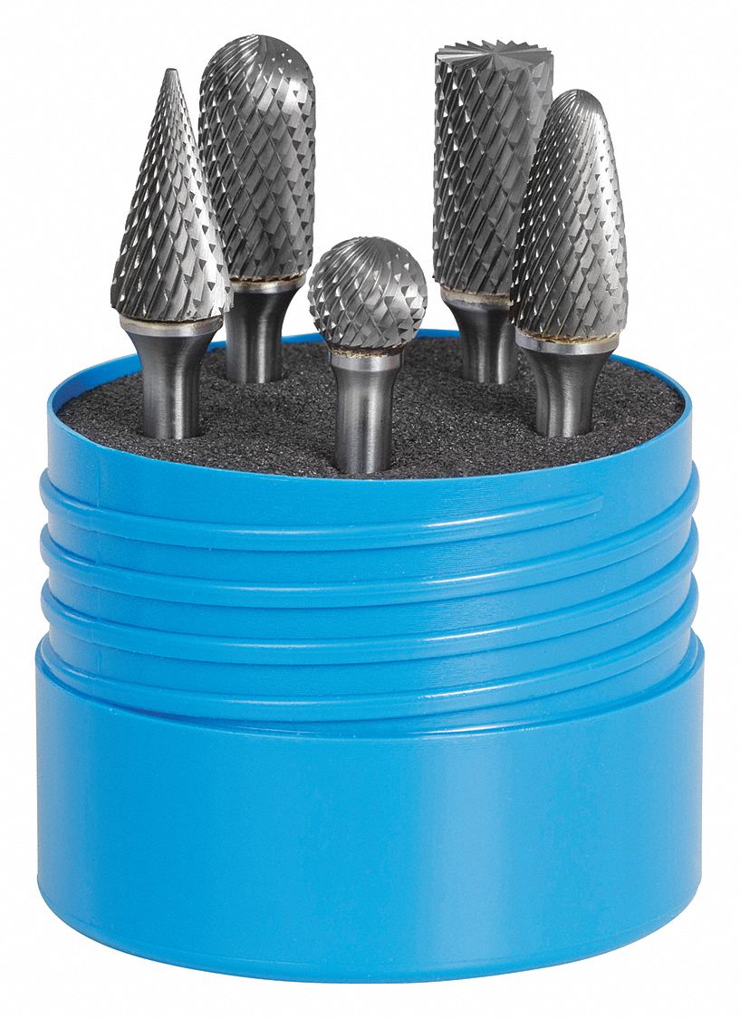 SGS PRO, 1/4" Shank, Double Cut, Carbide Bur Set - 49EJ77|18262 - Grainger