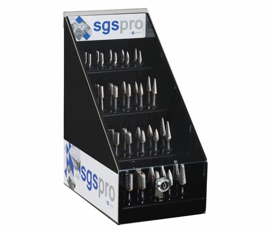SGS PRO Juego de Fresas,Carburo,Corte Doble,40PZ - 49EJ79 | 18264 ...