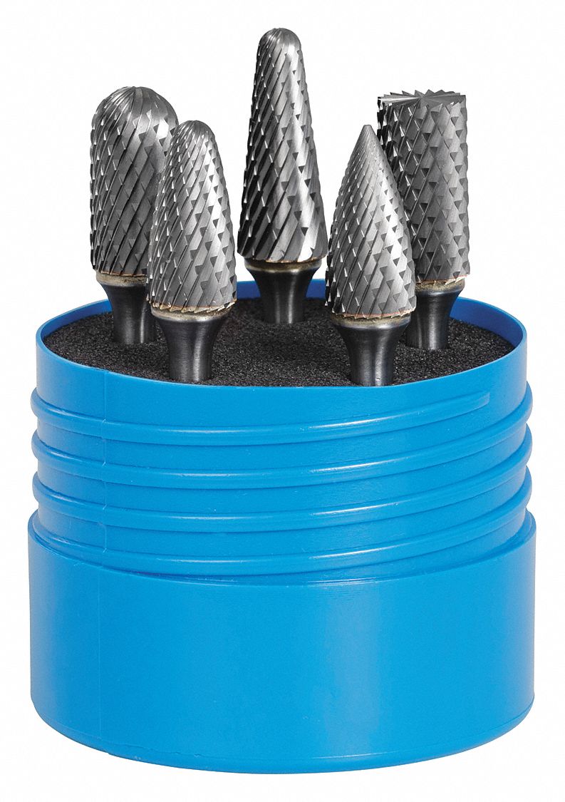 SGS PRO, 1/4" Shank, Double Cut, Carbide Bur Set - 49EJ80|18265 - Grainger