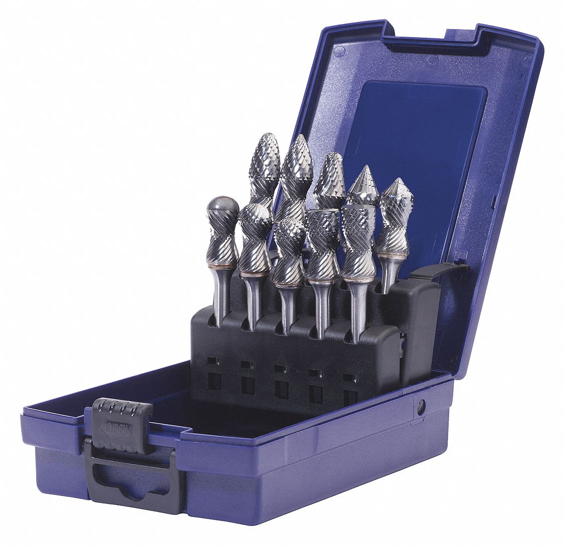 SGS PRO, 1/4" Shank, Double/Single Cut, Carbide Bur Set - 49EJ82|18225 ...