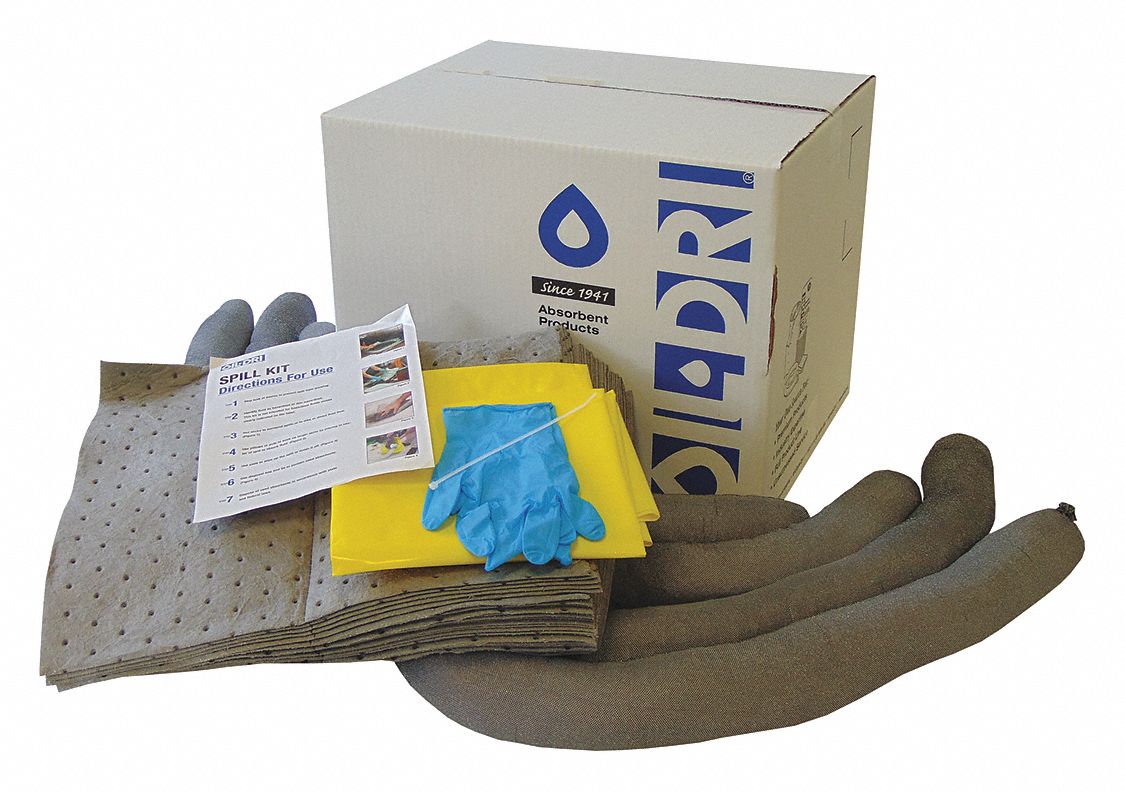 OIL-DRI, 12 gal Volume Absorbed Per Kit, Box, Spill Kit Refill - 49EL39 ...
