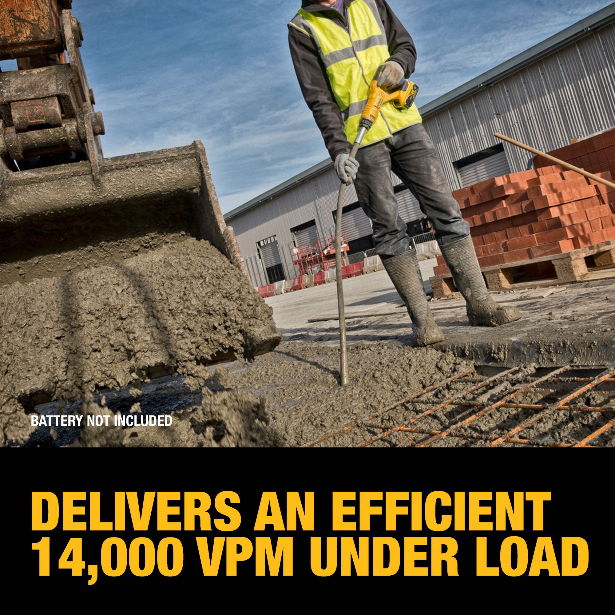 DEWALT Cordless Concrete Vibrator: Handheld, 20V DC, 4 ft Lg, 1 1/8 in ... DEWALT Cordless Concrete Vibrator: Handheld, 20V DC, 4 ft Lg, 1 1/8 in ...