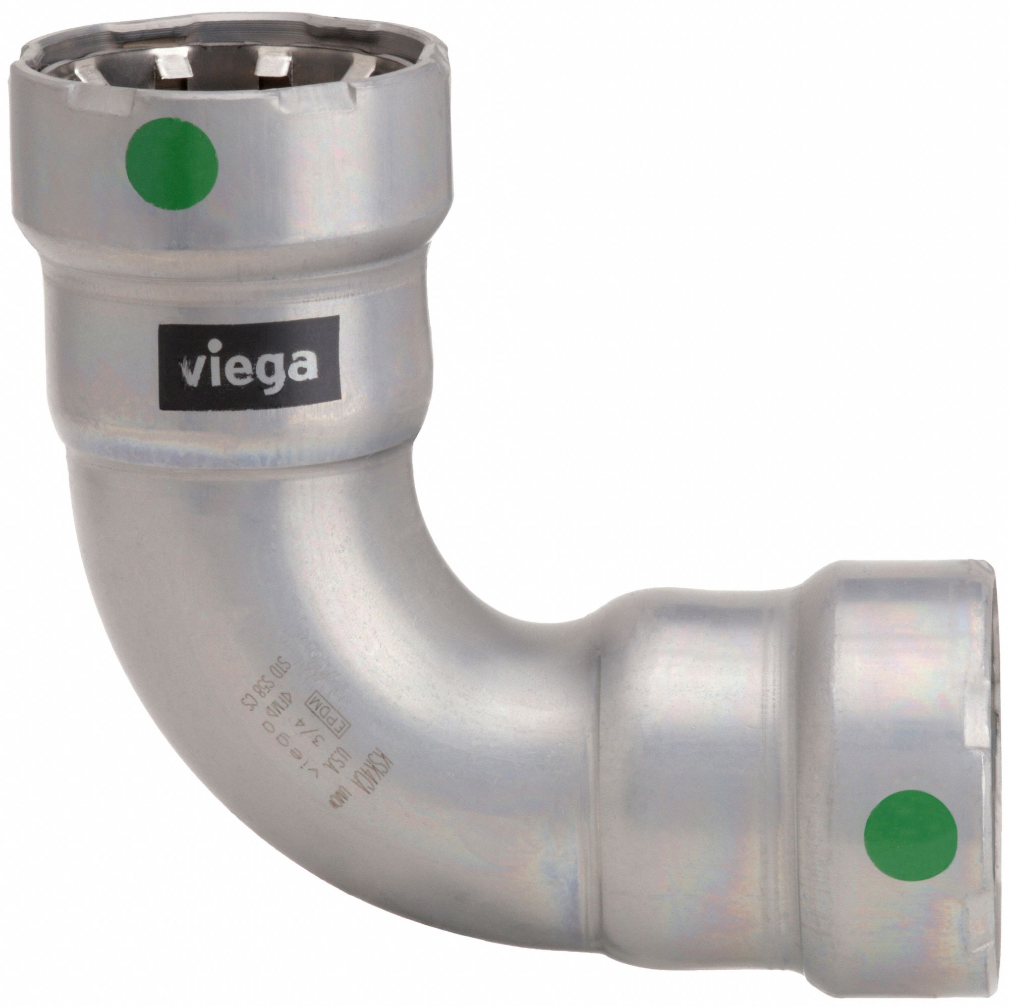 VIEGA MEGAPRESS 90 Degree Elbow: Zinc-Nickel Plated Carbon Steel, Press ...