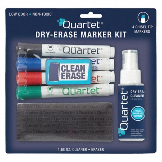 QUARTET, Plastic, Back/Blue/Green/Red, Dry Erase Marker and Eraser Set ...