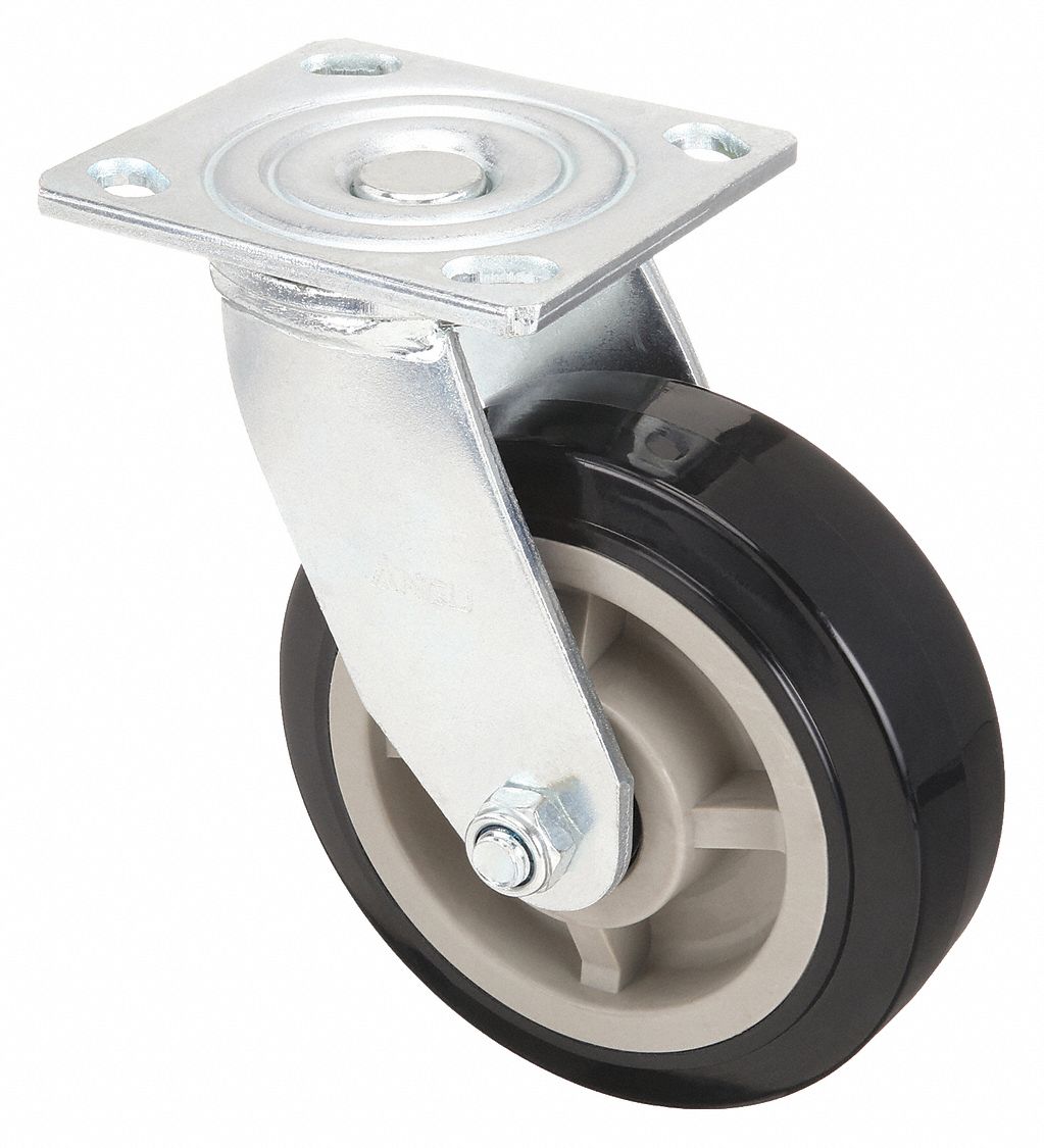 2 in Overall Wd, (4) Screw Nuts, Caster, Heavy Duty, 6" x 2" - 49H183 ...