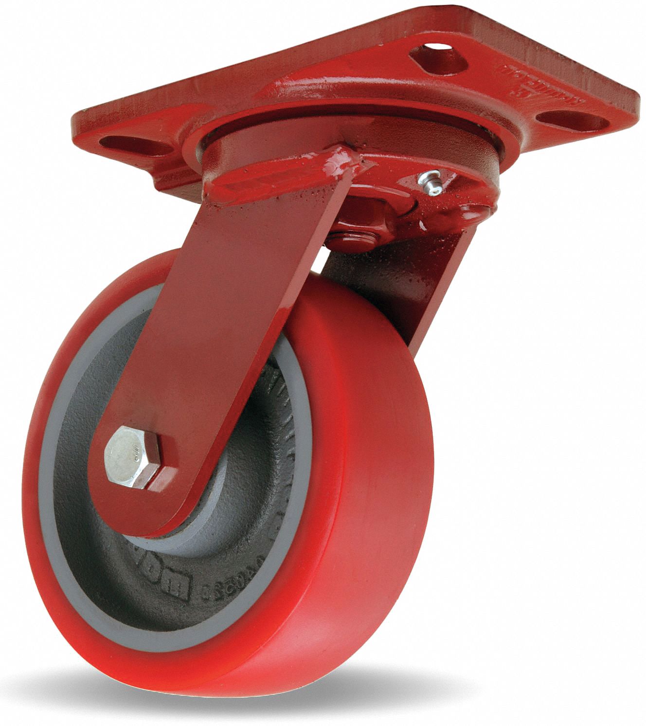 HAMILTON Rueda c/Placa,Hierro Fundido,Rueda Rojo - Ruedas con Placa ...