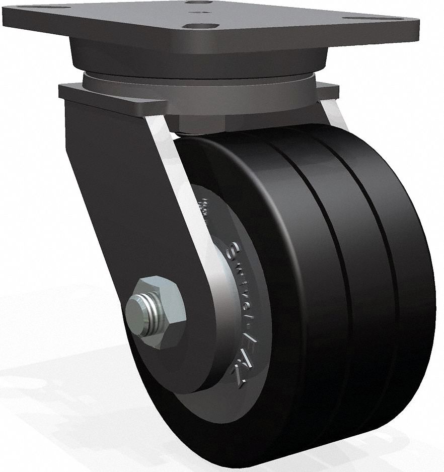 HAMILTON Standard Plate Caster: 6 in Wheel Dia., 3500 lb, 8 in Mounting ...