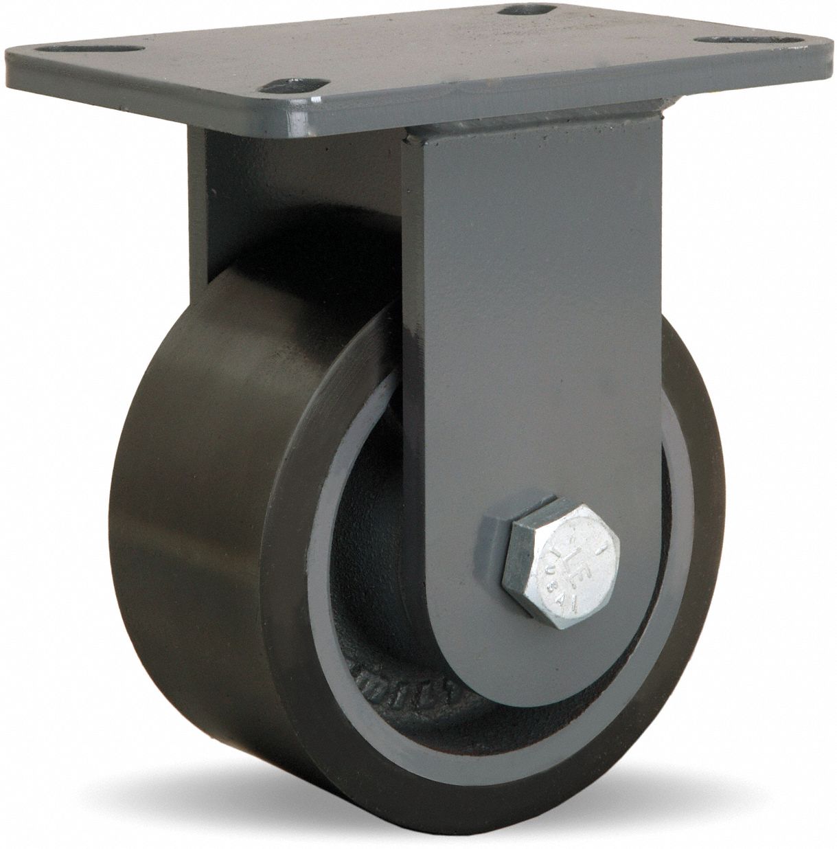 Plate Caster, Rigid, Polyurethane, 2860 lb, 6 in Wheel Dia. - Grainger