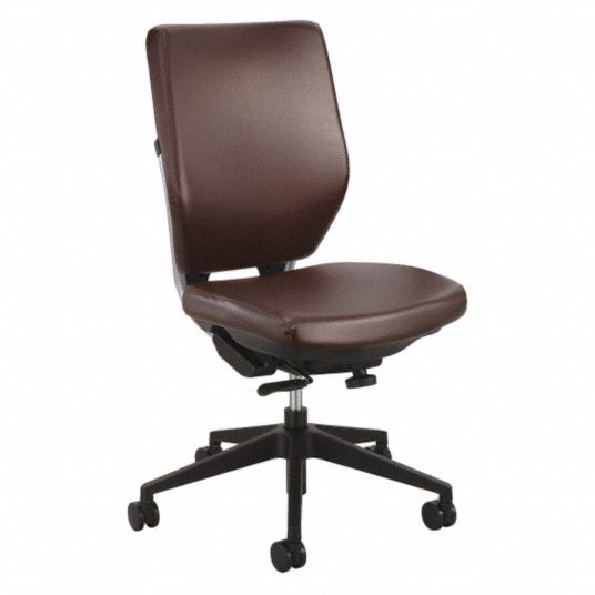 SAFCO Task Chair, Task Chair, Brown, Vinyl, 17 in to 20 in Nominal Seat ...