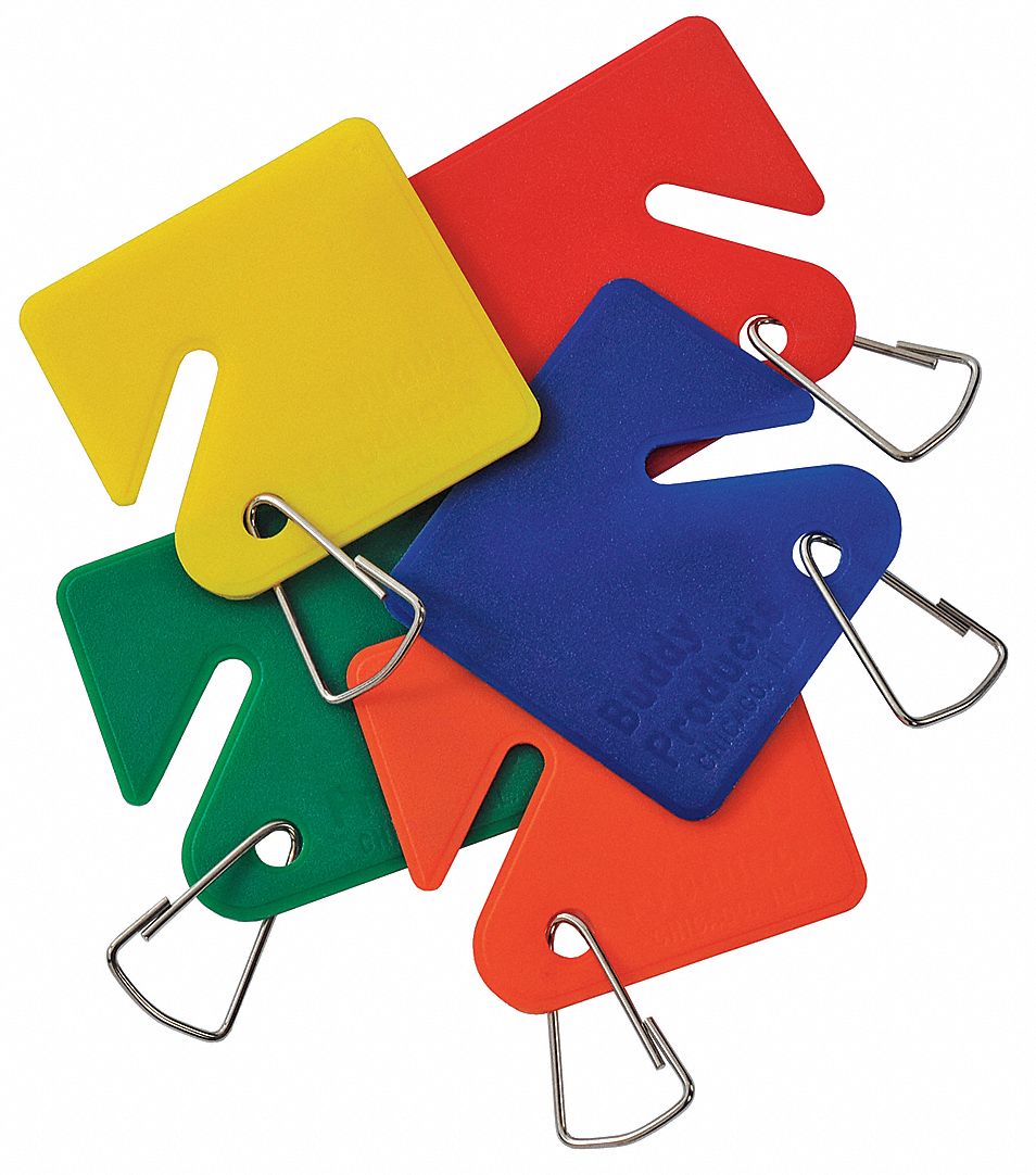 1-1/2" x 1-1/2" Color Key Tag, Assorted; PK15 - Grainger