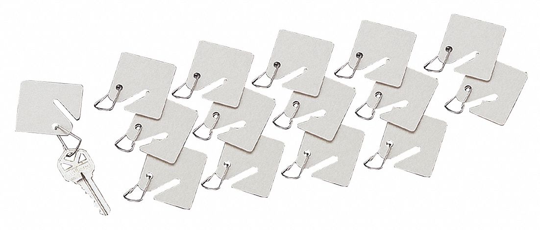1-1/2" x 1-1/2" Fiber Key Tag, White; PK15 - Grainger