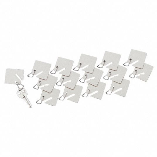 1-1/2" x 1-1/2" Fiber Key Tag, White; PK15 - Grainger