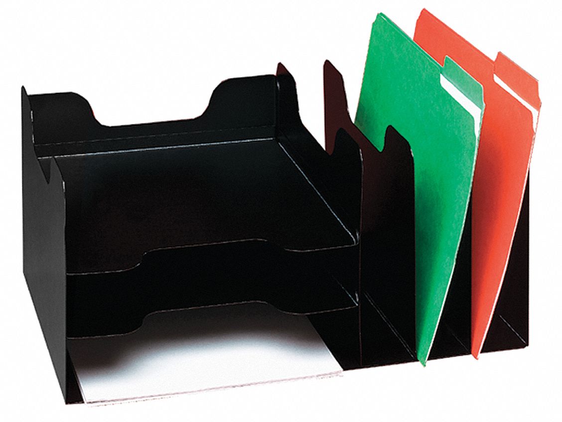 Desktop Organizer,Steel,Black,6 Comp - Grainger