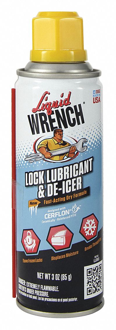 LIQUID WRENCH Lock Lubricant and De-Icer, 3 oz., Aerosol Can, De-Icer ...