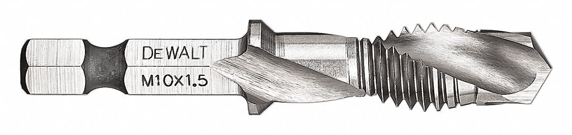 DEWALT Combination Drill and Tap: M10x1.5 Thread Size, 2 3/8 in Overall ...