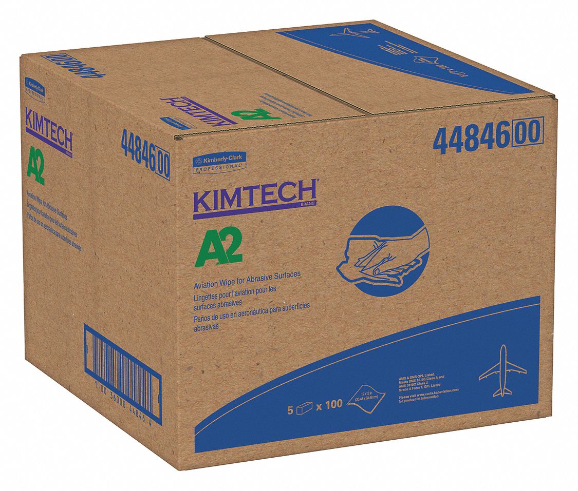 KIMTECH Aviation Cleaning Wipes, 12 in x 12 in, Number of Sheets 100 ...