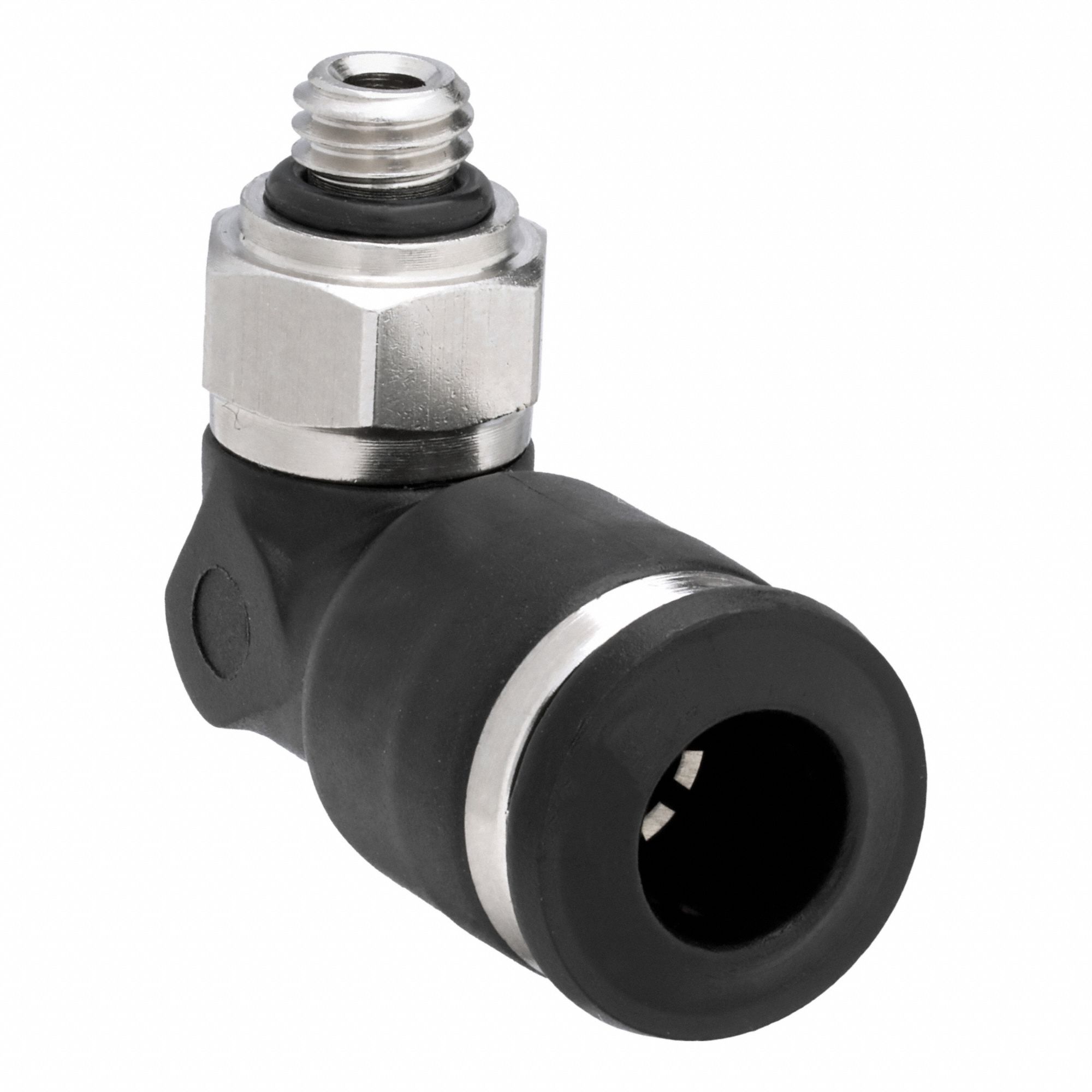 AIGNEP USA, 4 mm OD x 5 mm Pipe Size, Push-to-Connect x Universal Thread, Push-Fit Elbow Fitting ...