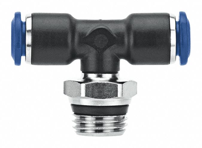 AIGNEP USA, 1/4 in OD x 1/4 in OD x 5/16 in Pipe Size, Nylon, Push-Fit Tee Fitting - 49JX01 ...