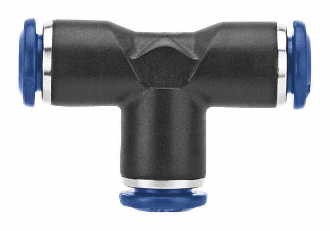 AIGNEP USA, 4 mm OD x 1/4 in Pipe Size, Push-to-Connect x Push-to-Connect, Push-Fit Adapter ...