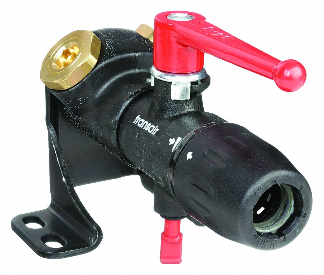 Treated Brass/Polyamide Ball Valve Fitting, Black - Grainger
