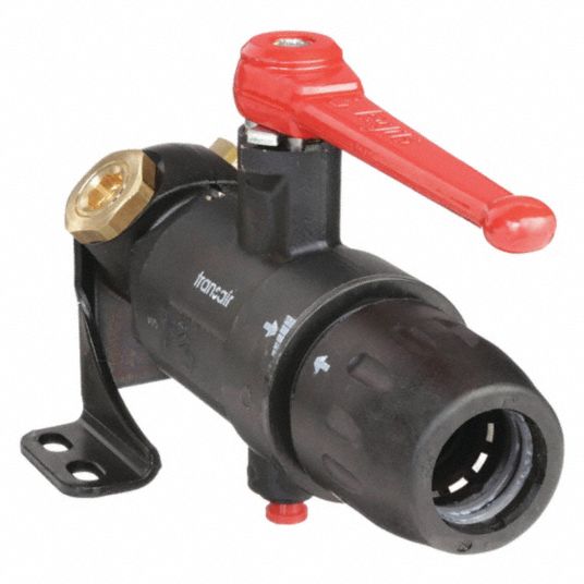 Treated Brass/Polyamide Ball Valve Fitting, Black - Grainger