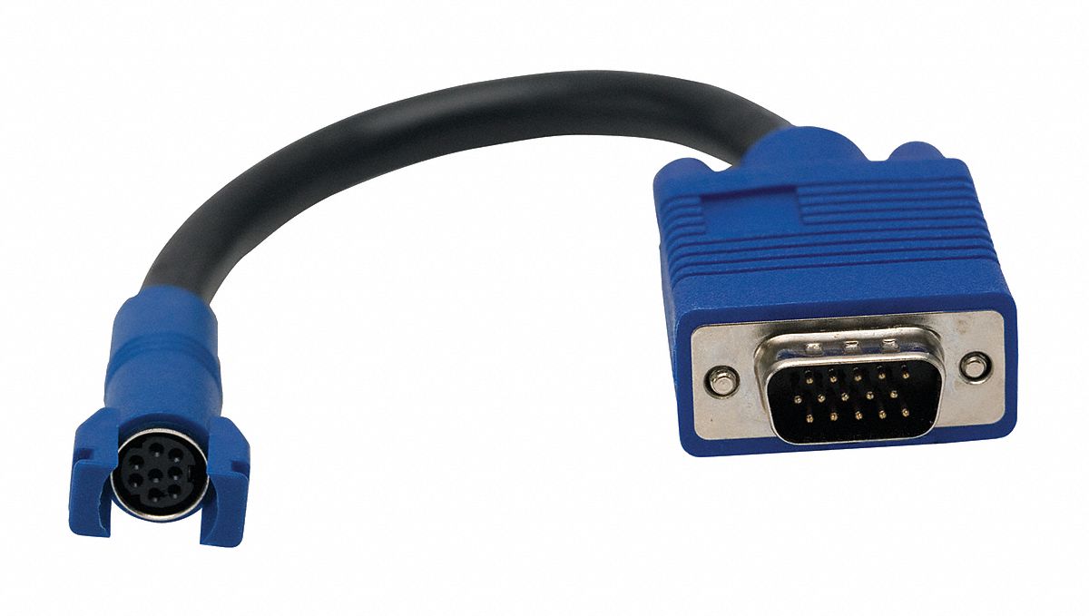 HUBBELL PREMISE WIRING, 15M6P1, VGA Female x 8-Pin DIN Female, Trunk ...