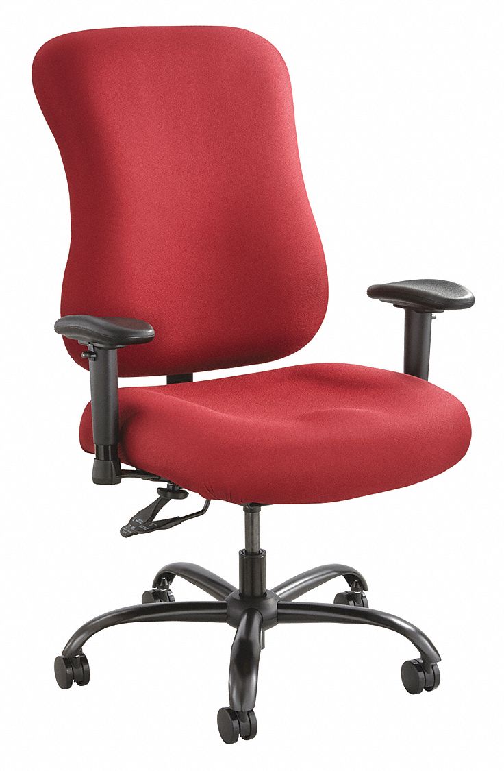 Desk Chair, Desk Chair, Red, Fabric, 19 in to 22 in Nominal Seat Height ...