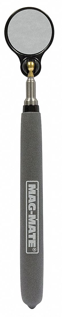MAG-MATE, 1 1/4 in Dia Mirror Size, Mirr. Mat. Stainless Steel ...