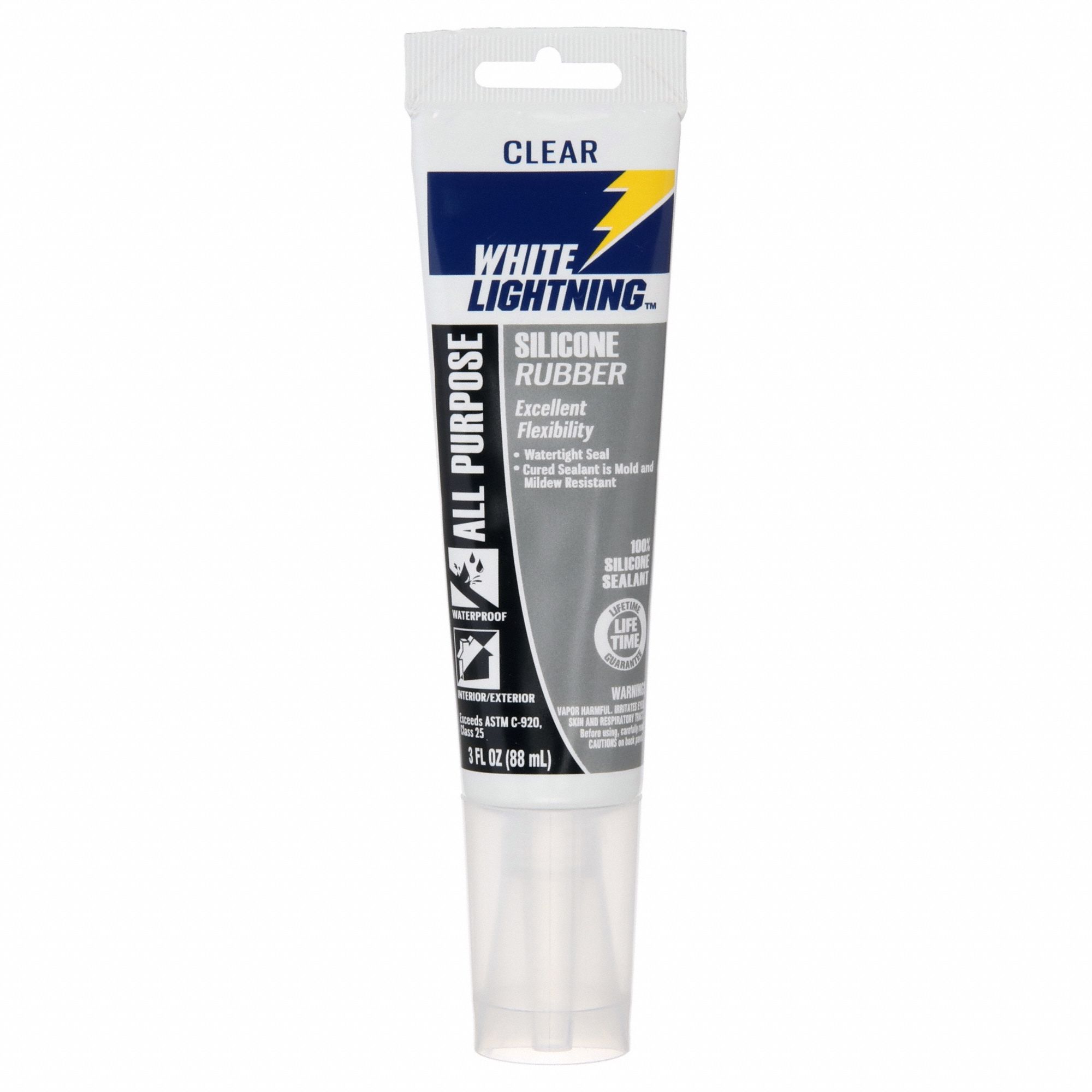 WHITE LIGHTNING, Silicone Rubber, Clear, Silicone Sealant - 49LX48 ...