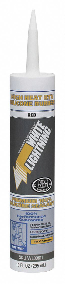 Red Sealant, Silicone, 10.0 oz Cartridge - Grainger