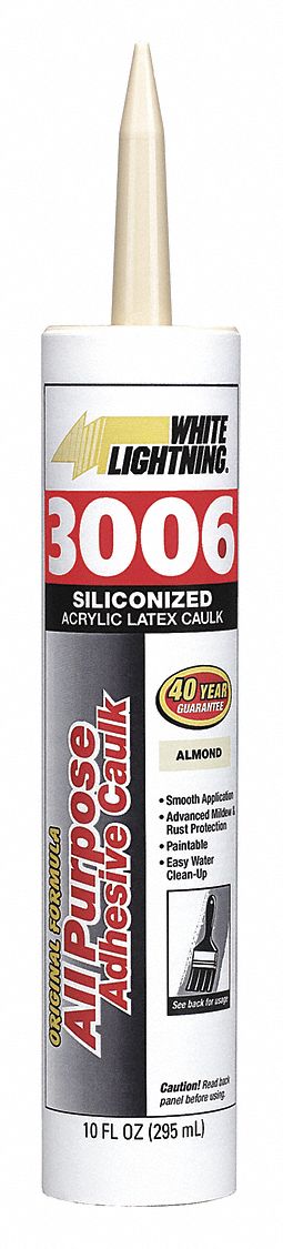 WHITE LIGHTNING, 3006, Almond, Caulk - 49LX62|W12002010 - Grainger