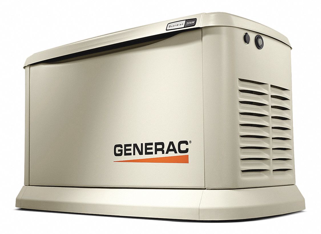 GENERAC Automatic Standby Generator: 91.7/81.3, 22kW LP/19kW NG, Liquid ...