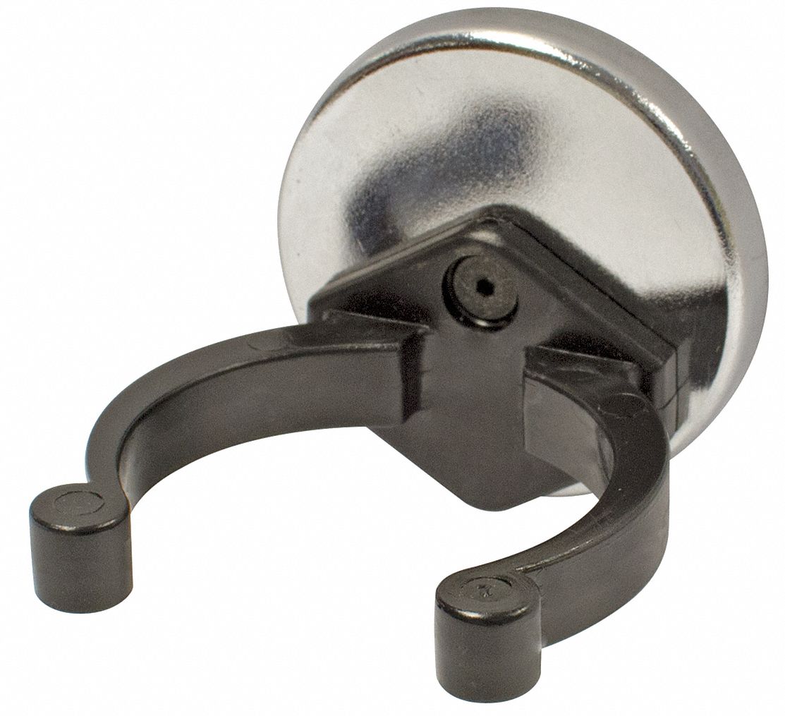 MAG-MATE Magnet with Clip: Ceramic Magnet, 38 lb Max. Pull, 0.313 in ...