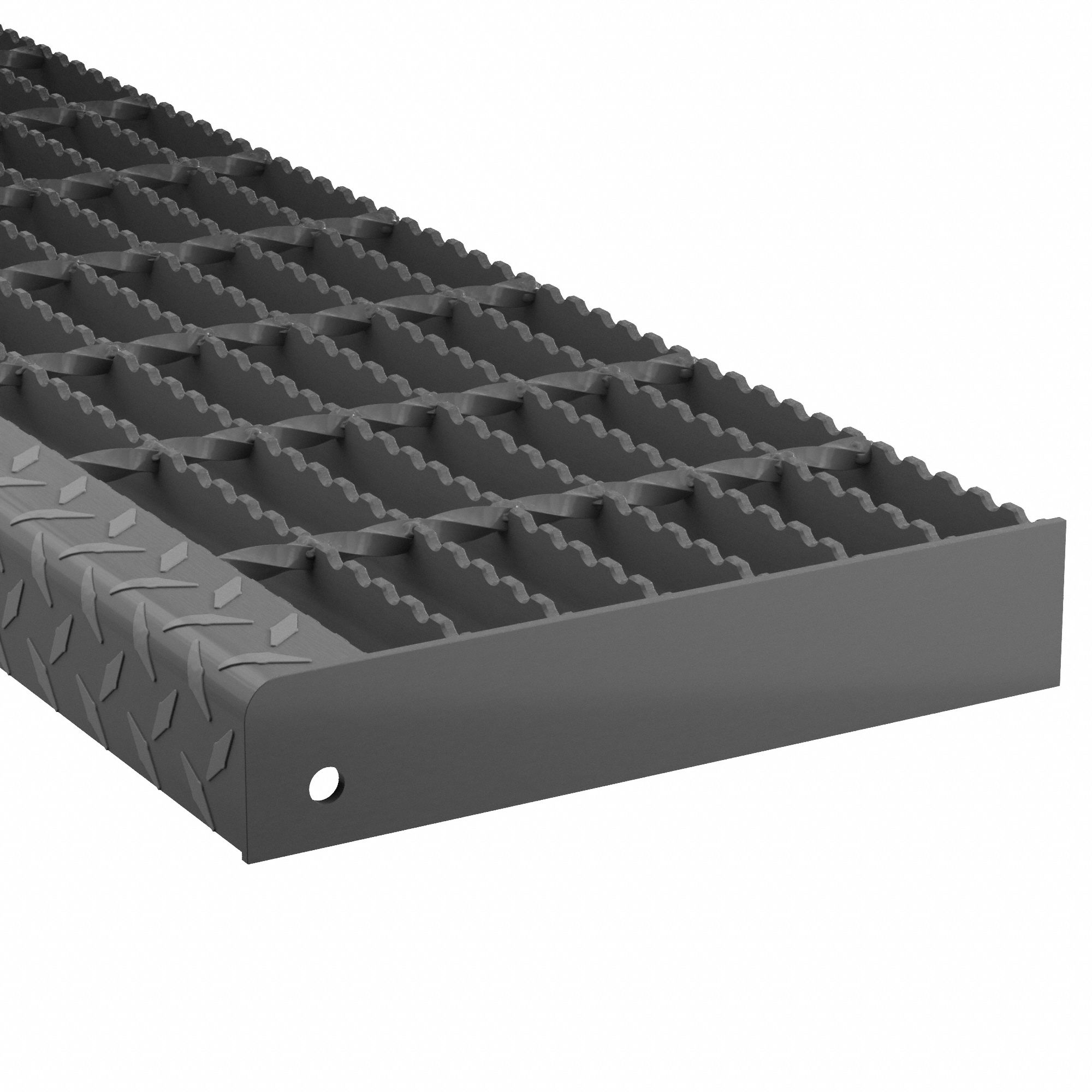Serrated, Black Painted, Carbon Steel Stair Tread - 38MM40|20188R100 ...