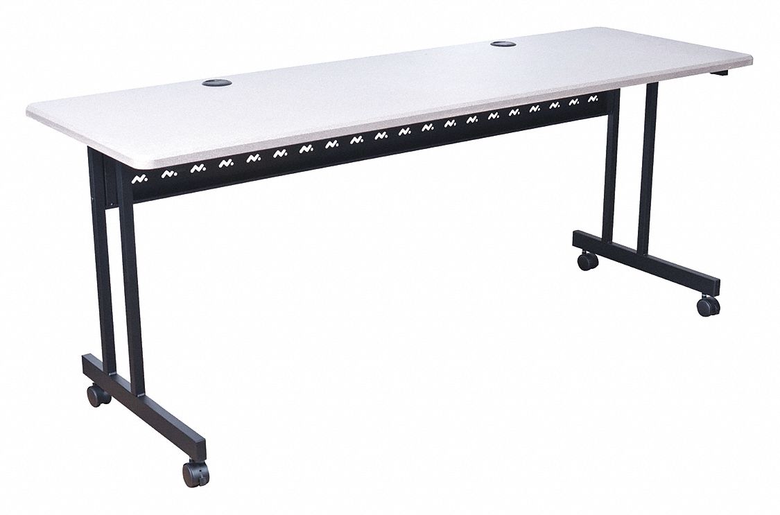 Rectangle Mobile Training Table, Gray Nebula, 72 inW x 24 in Depth ...